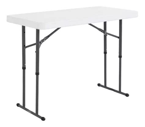 Mesa Plegable Rectangular M Ajustable Blanca Lifetime Meses Sin