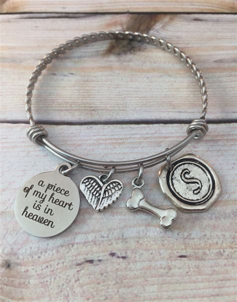 A Piece Of My Heart Is In Heaven Bangle Bereavement Bracelet Loss Of