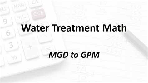 Mgd To Gpm Texas Class D Water Math American Water College