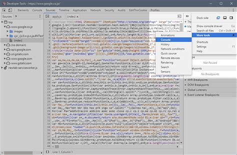 Chromeの開発者ツールでコンソールを表示