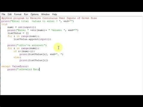Receive Continuous User Inputs In Python