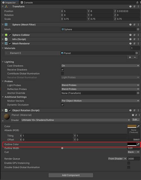 Edit Material Outline On Object Unity Engine Unity Discussions