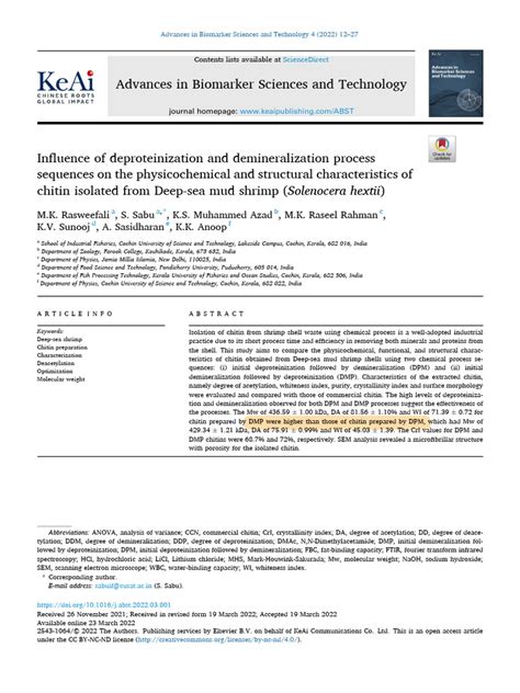 Influence Of Deproteinization And Demineralization Process Sequences