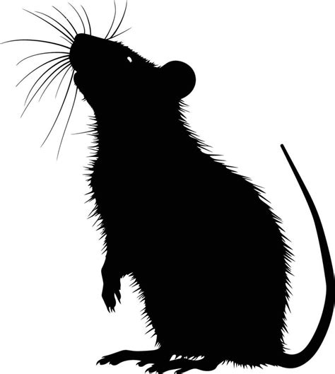 Ai Generated Silhouette Rat Black Color Only Full Body 37458537 Vector