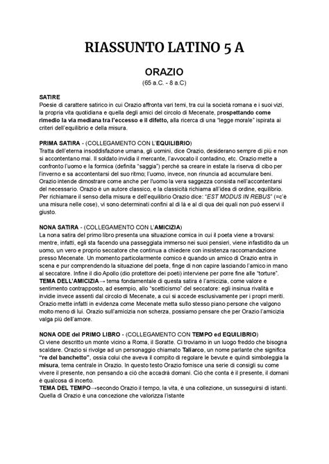 Riassunto Completo Programma Di Latino Quinta Liceo Schemi E Mappe