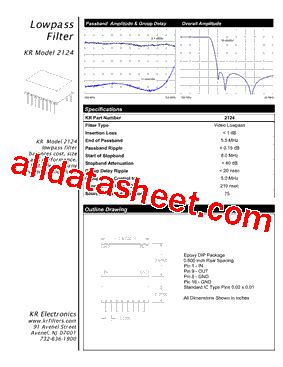 2124 Datasheet(PDF) - KR Electronics, Inc.