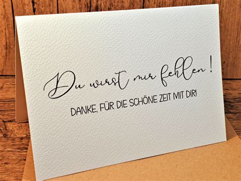 Du Wirst Fehlen Dankeskarte Ruhestand Abschied Freundin Jobwechsel