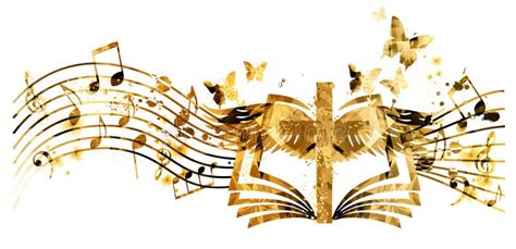 Christian Cross With Music Notes Isolated Vector Illustration Religion