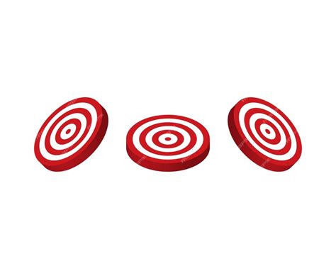 Premium Vector Red Target Icon Set Isometric Set Of Red Target Vector
