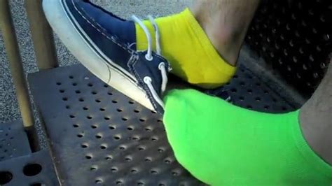 Hot Guy Wearing Green And Yellow Socks
