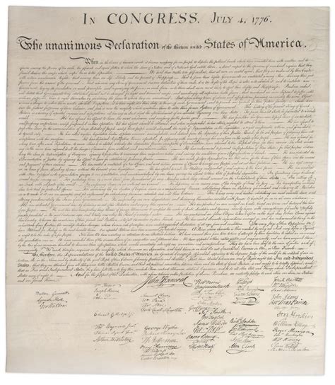 Sell Or Auction Declaration Independence William Stone Engraved