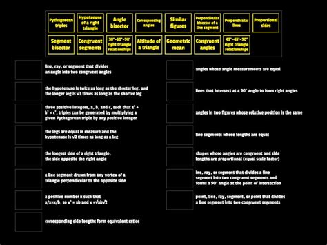 Geometry Unit 5 6 Match Up