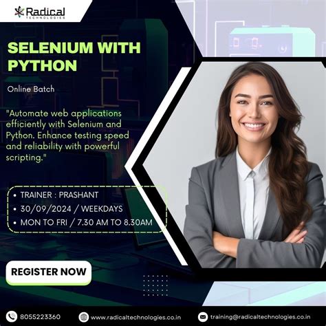 Selenium With Python Online Project Oriented Training On 30th Sept 2024 Radical Technologies Is