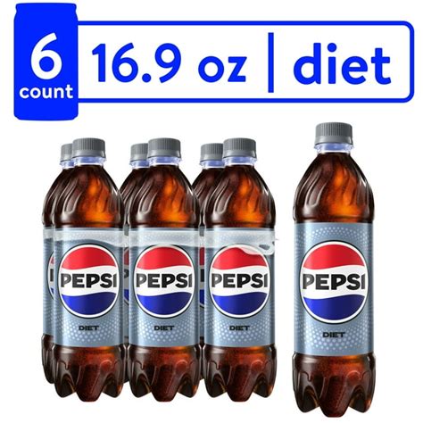 Diet Pepsi Cola Soda Pop Zero Calorie Light And Crisp 16 9 Fl Oz 6