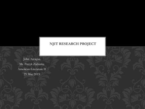 Njit Research Project Ppt