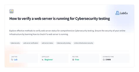 how to verify a web server is running for cybersecurity testing labex