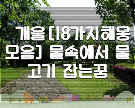 개울[18가지해몽모음] 물속에서 물고기 잡는꿈