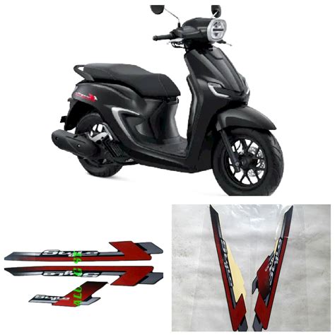 STIKER STRIPING LIS LES BODY MOTOR HONDA STYLO 160 2024 FULL HITAM 1SET
