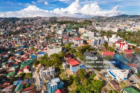 Baguio City Philippines Afternoon Aerial Of The Skyline Of The City