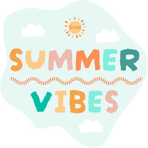 Premium Vector A Colorful Summer Vibes Poster With The Words Summer