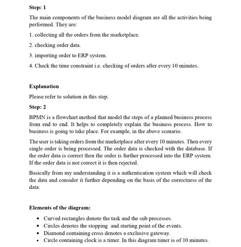 Solved Based On The Following Bpmn Diagram List The Main