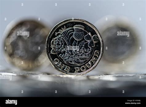 New Pound Coin Introduced In Britain In 2017 Front Standing On A