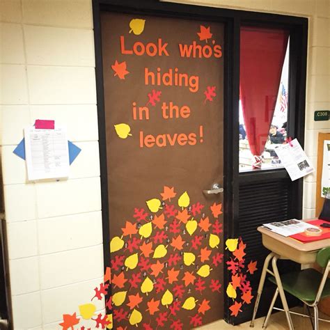 My 2015 Fall Door For Maddies Class Leaves Fall Door Decorations