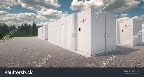 Concept Renewable Energy Battery Storage System Stock Illustration