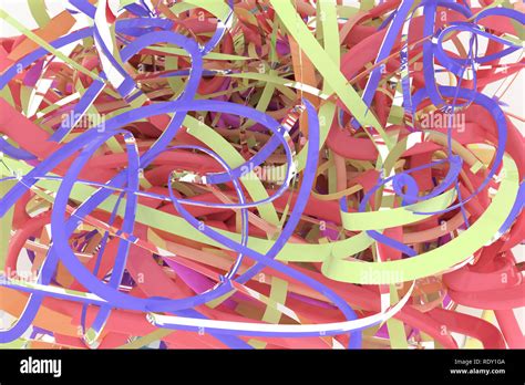 Abstract Geometric Bunch Of Messy String Cgi Composition For Web Page