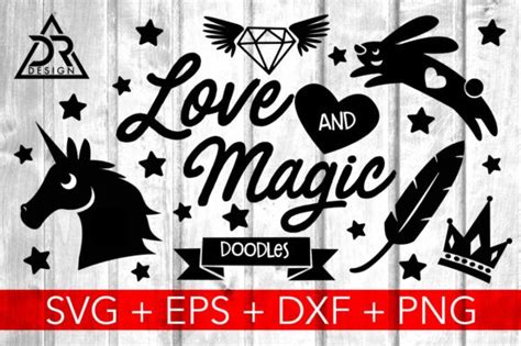 Love And Magic Doodles Graphic By Davidrockdesign · Creative Fabrica