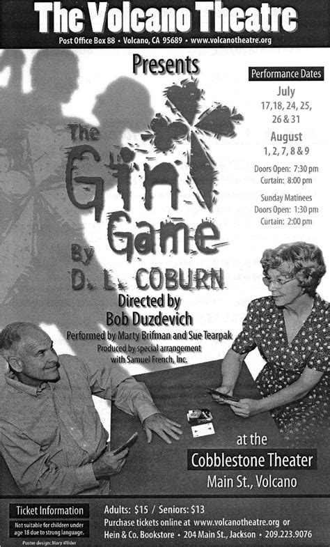 The Gin Game Volcano Theatre Company