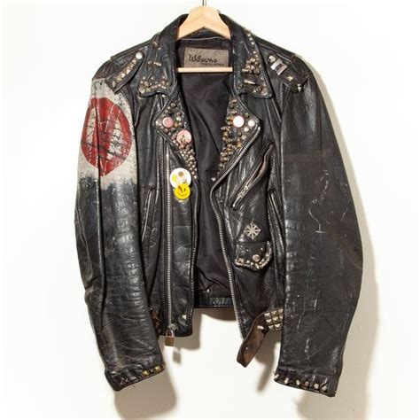 80s Vintage Punk Rock Leather Motorcycle Jacket Custom Bad Brains