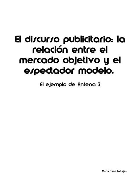 Discurso Publicitario Anuncio De Televisión Publicidad