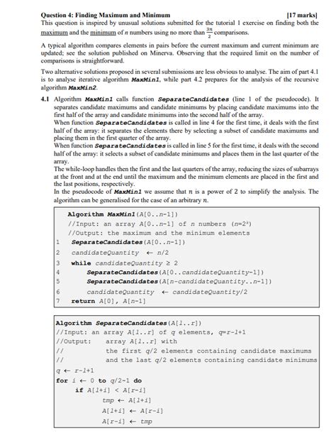 Solved Question Finding Maximum And Minimum Marks Chegg Com
