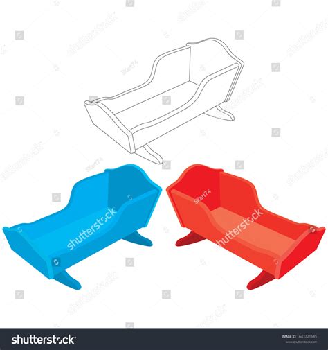 Classic Cradle Isolated On White Background Stock Vector Royalty Free