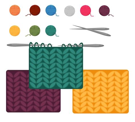 Premium Vector A Set Of Multicolored Woolen Threads And Knitting