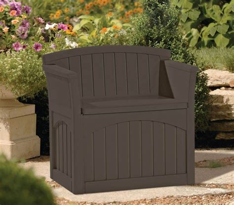 Suncast Gallon Patio Seat Outdoor Storage And Bench Chair Java PB J Walmart Canada