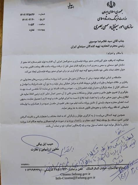 هشدار سازمان سینمایی درباره استفاده از بازیگران هنجارشکن در فیلم‌ها عکس تسنیم