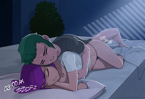 Rule 34 Aiko Bed Bedroom Bottomless Clothed Clothed Sex Cuddling