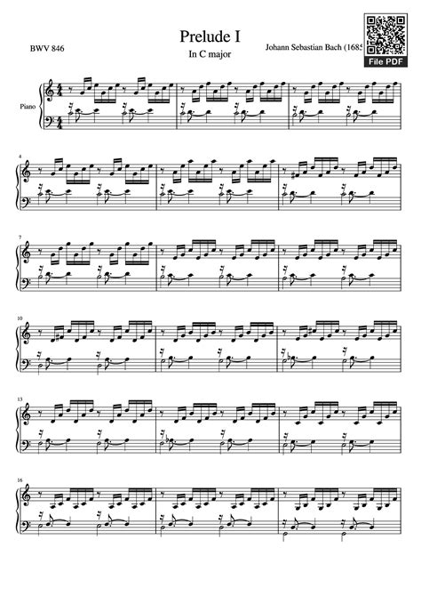 Sheet Prelude I In C Major BWV 846 Well Tempered Clavier PDF Piano