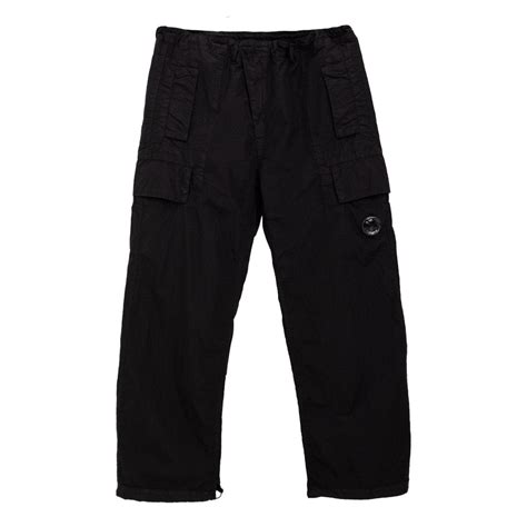 Cp Company Flatt Nylon Oversized Cargo Pants Black 999 Degli Uberti