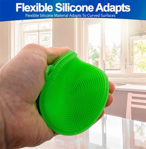 Magic Silicone Sponge Scrubber 4pc Bpa Free Dish Cleaning Brush