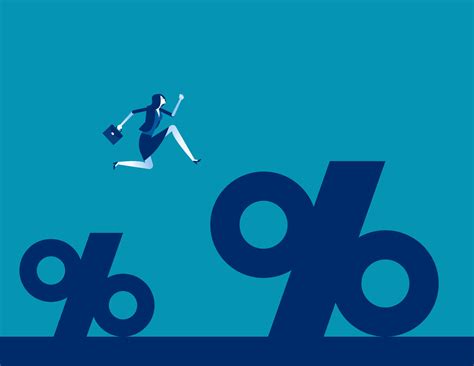 Business Man Jump To Find A Bigger Percentage Concept Business