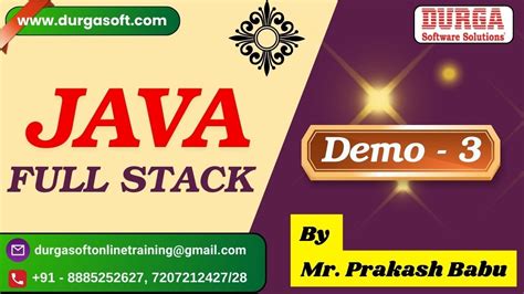 Java Full Stack Tutorials Demo 3 By Mr Prakash Babu On 25 03