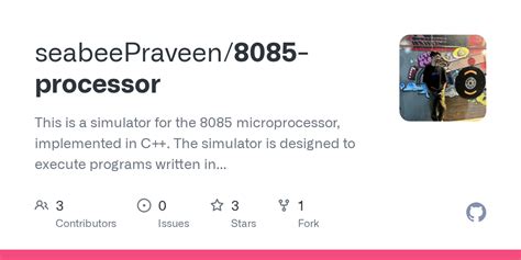 Github Seabeepraveen8085 Processor This Is A Simulator For The 8085 Microprocessor