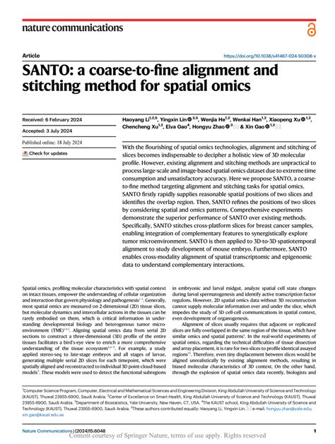 PDF SANTO A Coarse To Fine Alignment And Stitching Method For