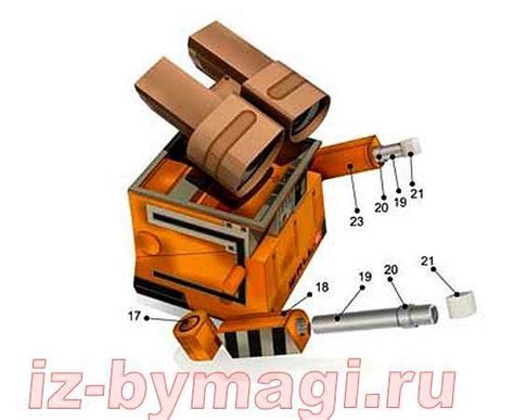 Валли из бумаги схемы деталей для вырезания и склеивания Paper Models Paper Toy Design Wall E