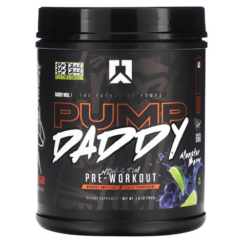 Ryse Supps Pump Daddy Non Stim Pre Workout Monster Berry 1 6 Lb 744 G