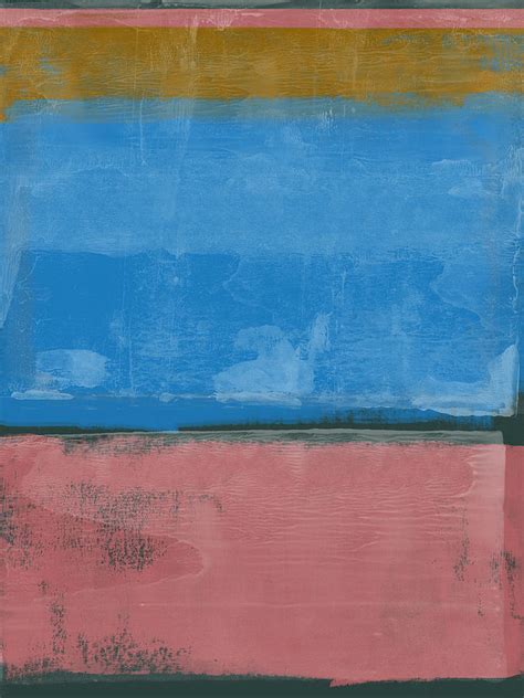 Indian Red And Blue Abstract Study Painting By Naxart Studio Fine Art
