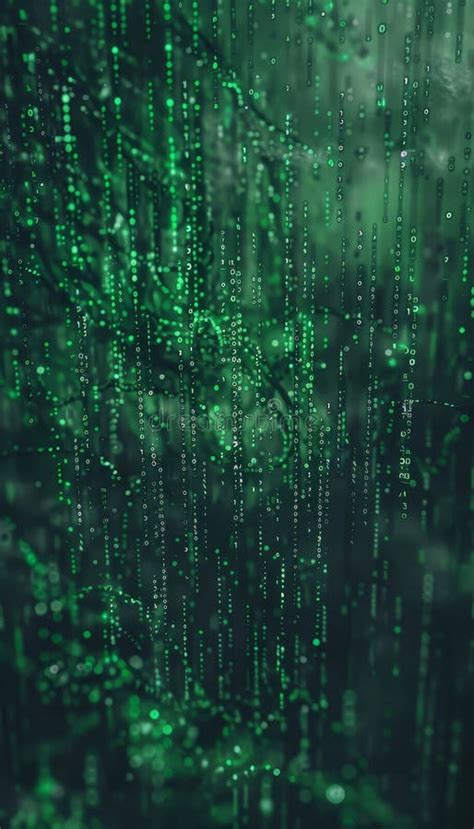 Captivating Abstract Digital Art Of Green Binary Code Cascading On A
